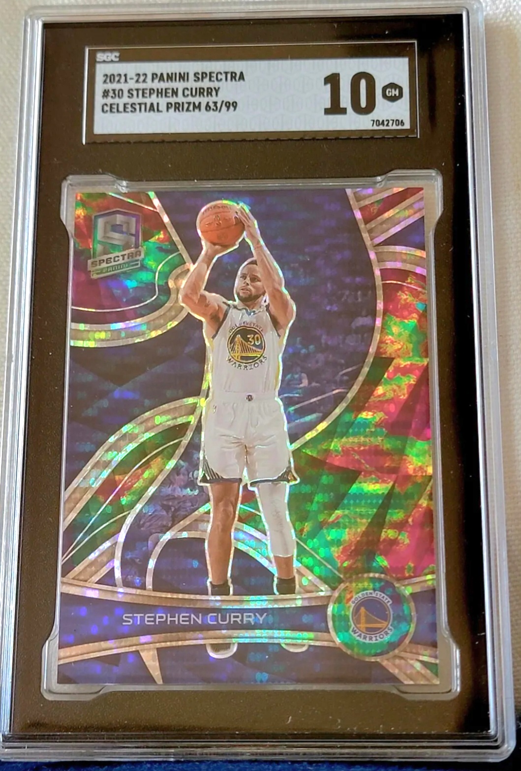 2021-22 Panini Spectra Stephen Curry #30 Celestial Prizm /99 SGC 10 ...