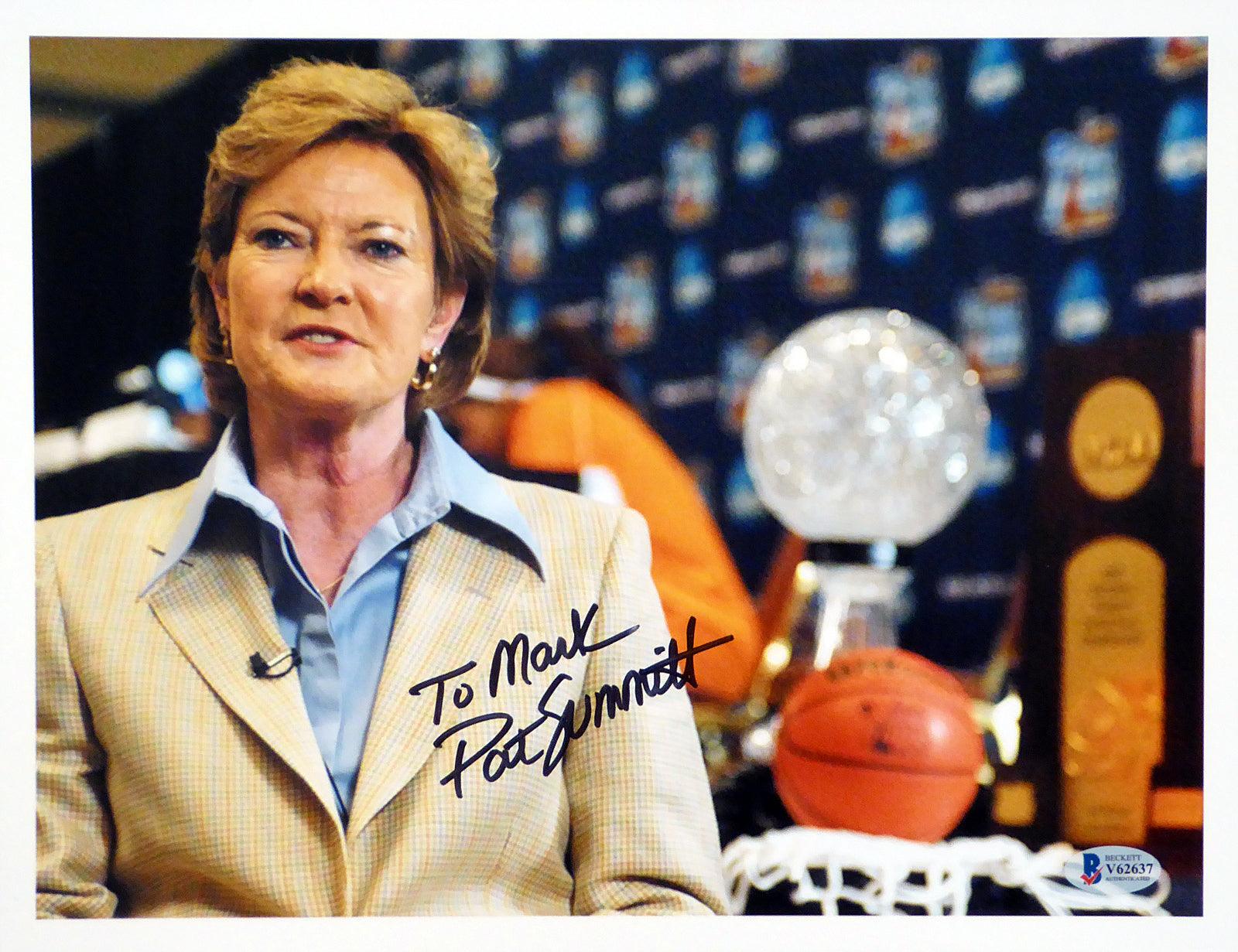 Pat Summitt Autographed 11x14 Photo Tennessee Volunteers "To Mark ...